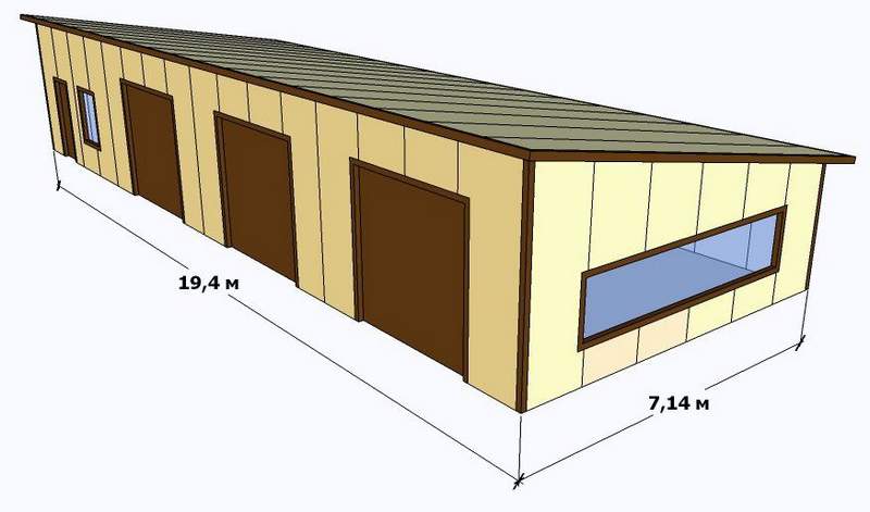 Single slope sheds made of sandwich panels | The price of a ...